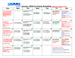 jan updated ice - Hallett Center of Crosby